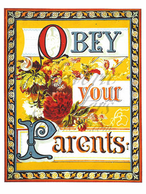 Obey Your Parents Postcard Posters Inc Historic Posters